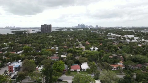 Aerial rail cam view of the Miami suburb... | Stock Video | Pond5