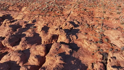 Aerial red rock mountains gorge St Georg... | Stock Video | Pond5