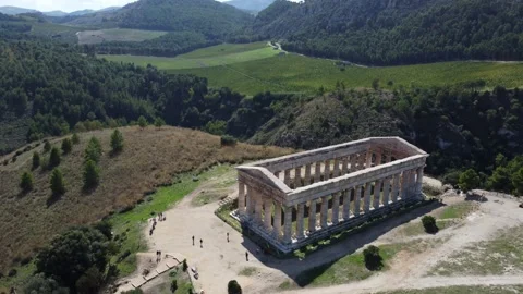 Aerial Reveal of an Ancient Greek Temple... | Stock Video | Pond5