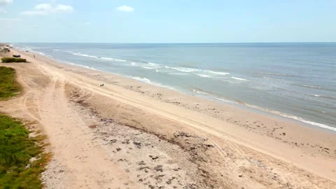 Aerial reveal High Island Beach Gulf of ... | Stock Video | Pond5