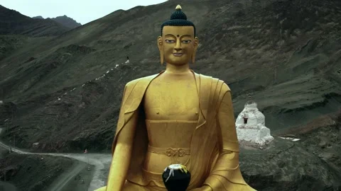 Aerial Revealing Great Buddha Statue, La... | Stock Video | Pond5