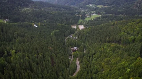 Aerial, reverse, drone shot, tilting awa... | Stock Video | Pond5