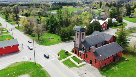 Aerial scene of Boston, Ontario, Canada ... | Stock Video | Pond5