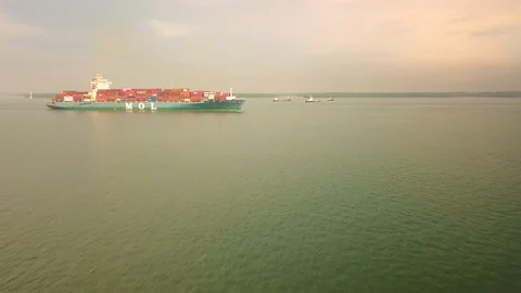 Aerial shot of Container Vessel,Port Kla... | Stock Video | Pond5