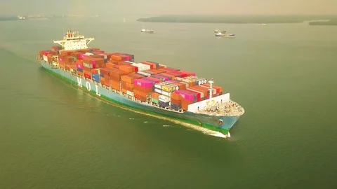 Aerial shot of Container Vessel,Port Kla... | Stock Video | Pond5