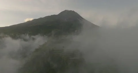 Aerial Shot Of Famous Mt Semeru Under Cl... | Stock Video | Pond5