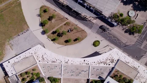 Aerial shot following a bike on the stre... | Stock Video | Pond5