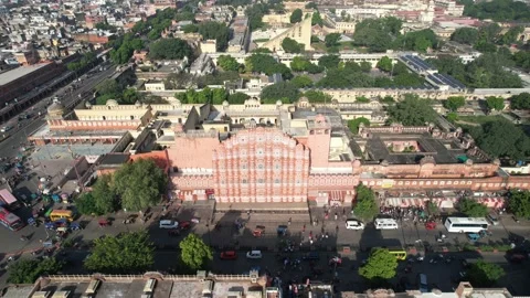 An Aerial Shot of Hawa Mahal at Jaipur i... | Stock Video | Pond5