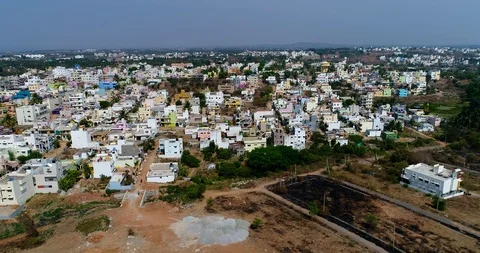 Aerial shot of Indian residential area w... | Stock Video | Pond5