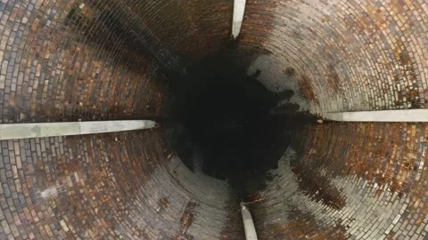 Aerial shot inside the Spillway Plug ho... | Stock Video | Pond5