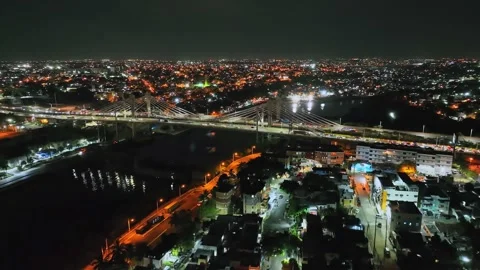 Aerial shot of juan Pablo Duarte Bridge ... | Stock Video | Pond5