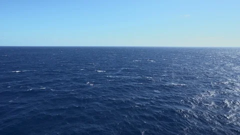 Aerial shot of open ocean. Flight over o... | Stock Video | Pond5