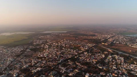 Aerial shot of Palani city and surroundi... | Stock Video | Pond5