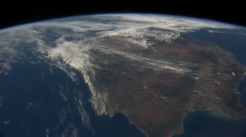 Aerial shot of planet earth in space fro... | Stock Video | Pond5