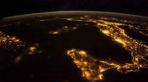 Aerial shot of planet earth in space fro... | Stock Video | Pond5