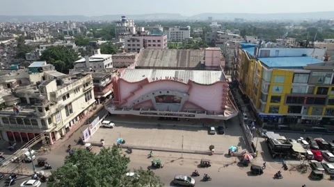 An Aerial Shot of Raj Mandir Theatre in ... | Stock Video | Pond5