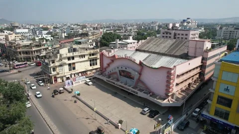 An Aerial Shot of Raj Mandir Theatre in ... | Stock Video | Pond5