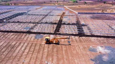 aerial side view of Loading Heavy Parts ... | Stock Video | Pond5