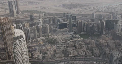 Aerial, sky view, drone, Dubai, skyscrap... | Stock Video | Pond5