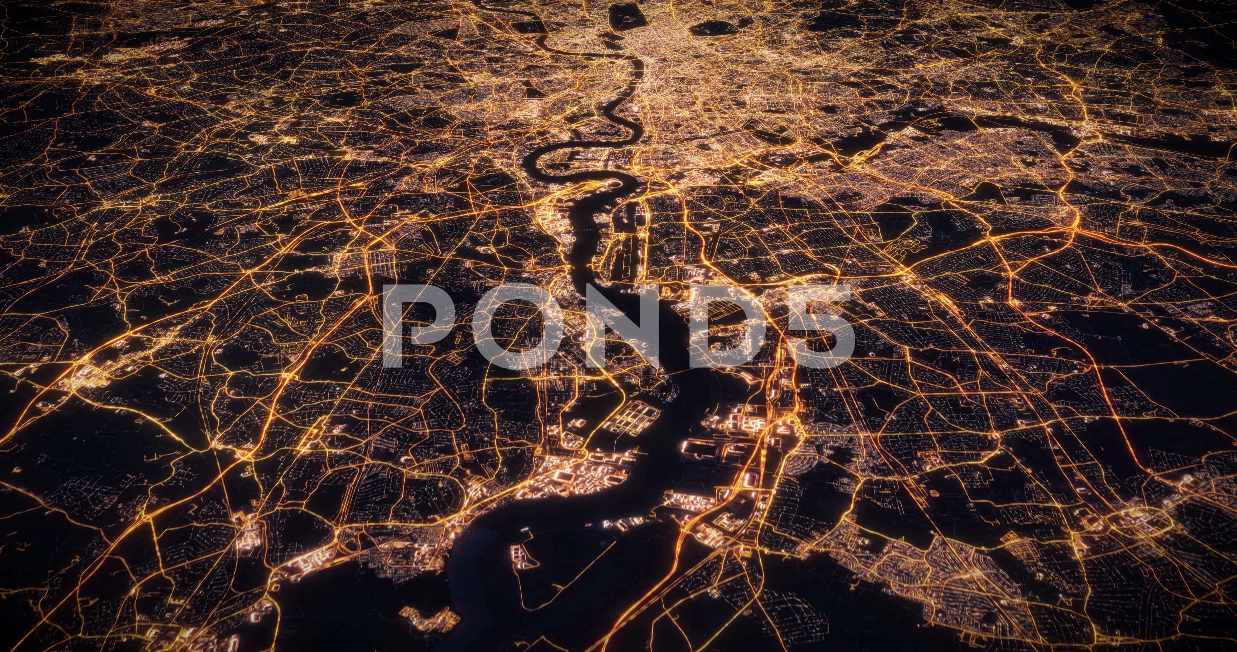 London From Space At Night