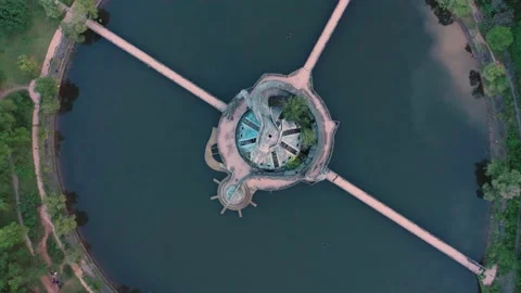Aerial spinning top down view of Ho Thuy... | Stock Video | Pond5