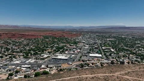 Aerial St George Utah city over mountain... | Stock Video | Pond5