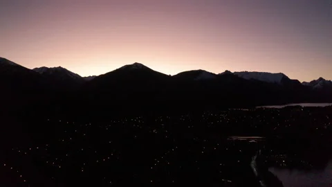 AERIAL - Sunset and silhouette of Andes ... | Stock Video | Pond5