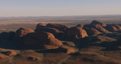 Aerial sunset Mount Olgas UNESCO World H... | Stock Video | Pond5