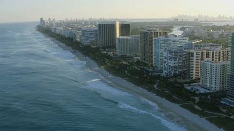 Aerial sunset view of Surfside a tropica... | Stock Video | Pond5