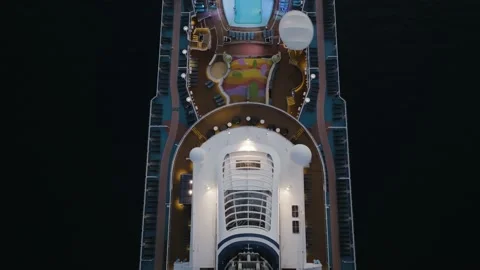 Aerial tilt up shot on cruise ship deck ... | Stock Video | Pond5