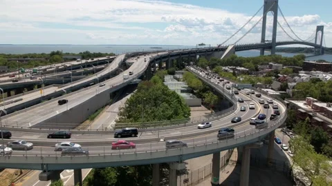 An aerial time lapse of the curved ramps... | Stock Video | Pond5