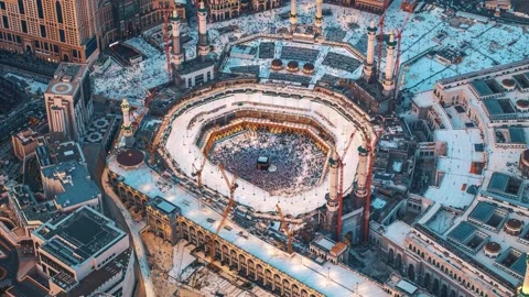 Aerial time lapse view of pilgrims at th... | Stock Video | Pond5