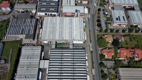 Aerial top down of big warehouse logisti... | Stock Video | Pond5