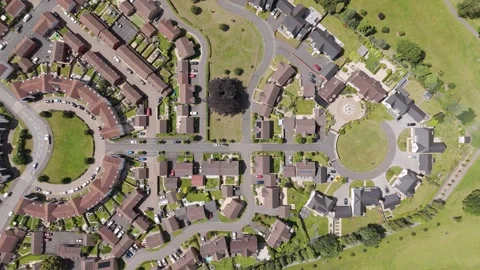 Aerial top-down pull-out view of a newly... | Stock Video | Pond5