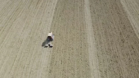 aerial top down of soil preparation in a... | Stock Video | Pond5