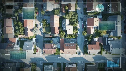 Aerial top down of urban cityscape with ... | Stock Video | Pond5