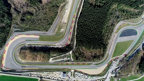 Aerial top down view of Circuit de Spa-F... | Stock Video | Pond5