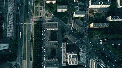 Aerial top down view of city streets | Stock Video | Pond5