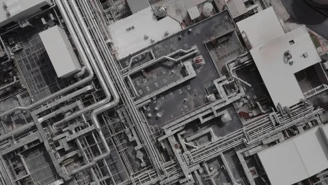 Aerial top down view of a futurisic tech... | Stock Video | Pond5