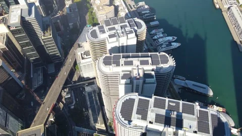 Aerial top down view of high rise towers... | Stock Video | Pond5