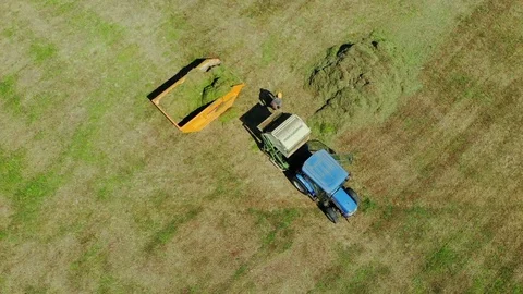 Aerial top down view of modern tractor c... | Stock Video | Pond5