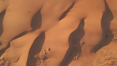 Aerial top-down view on red desert dunes... | Stock Video | Pond5