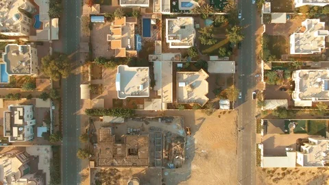 Aerial top down view of a residential ar... | Stock Video | Pond5