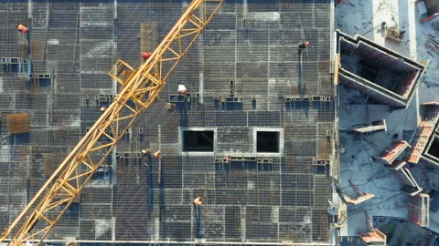 Aerial top down view on the rooftop of a... | Stock Video | Pond5