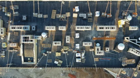 Aerial top down view on the rooftop of a... | Stock Video | Pond5