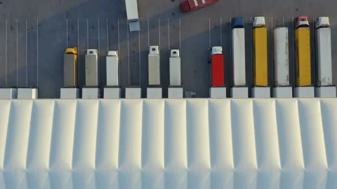 Aerial top down view of semi truck with ... | Stock Video | Pond5