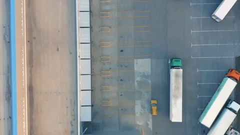 Aerial top down view of semi truck with ... | Stock Video | Pond5
