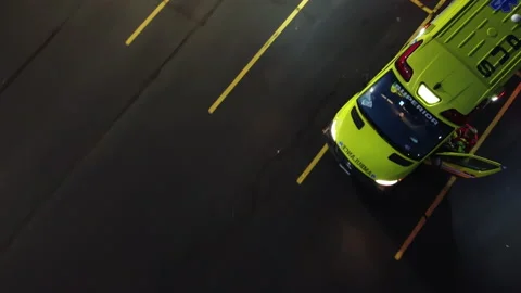Aerial Top view of an ambulance standing... | Stock Video | Pond5