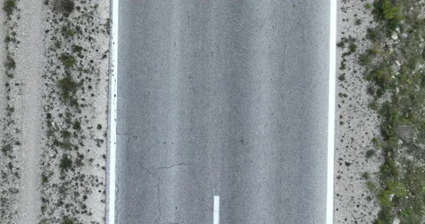 Aerial Top View of an asphalt road with ... | Stock Video | Pond5