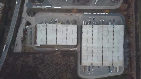 Aerial top view of a cargo truck moving ... | Stock Video | Pond5